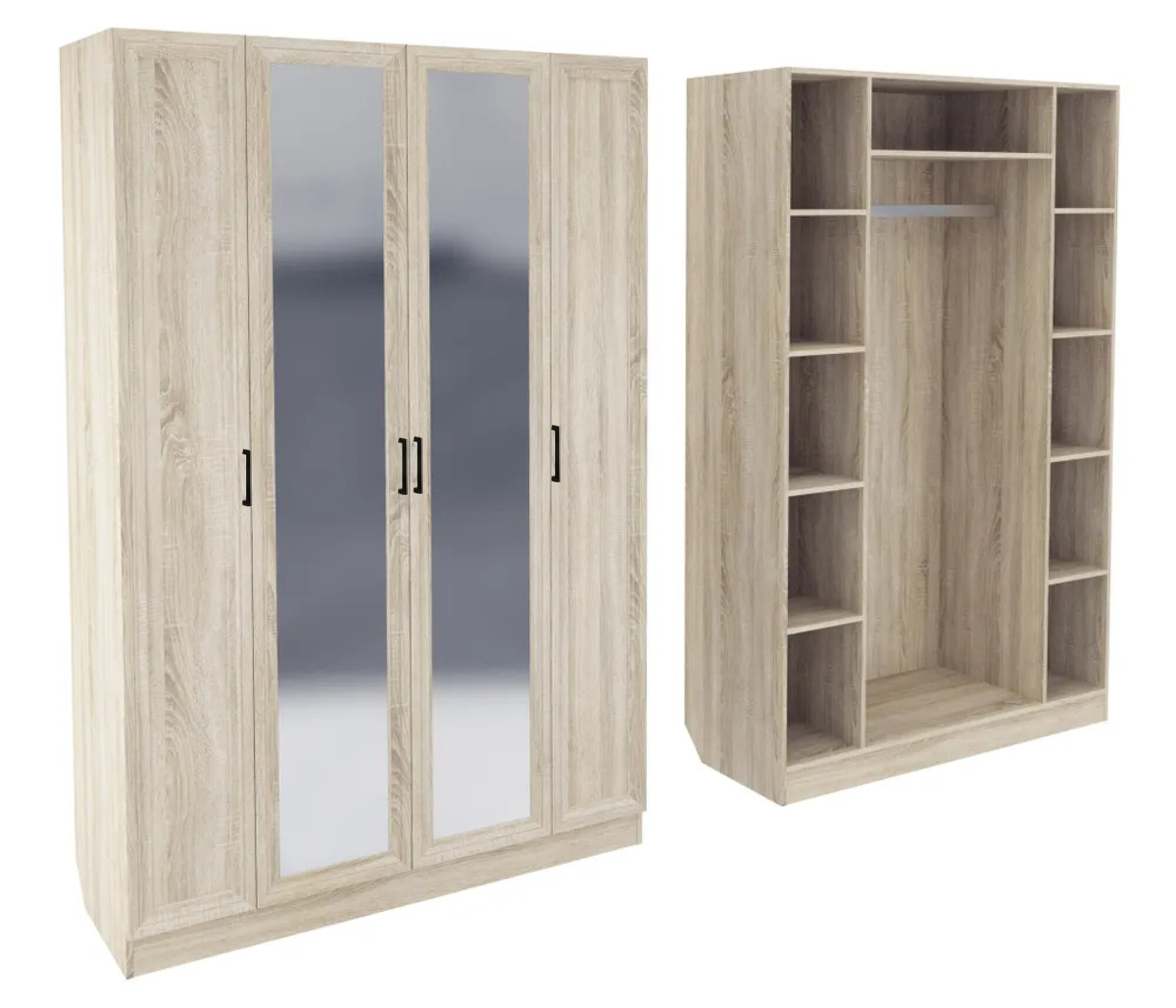 Шкаф распашной, Шкаф для одежы, гардероб 140/210/52 ШК-4/1 Дуб сонома