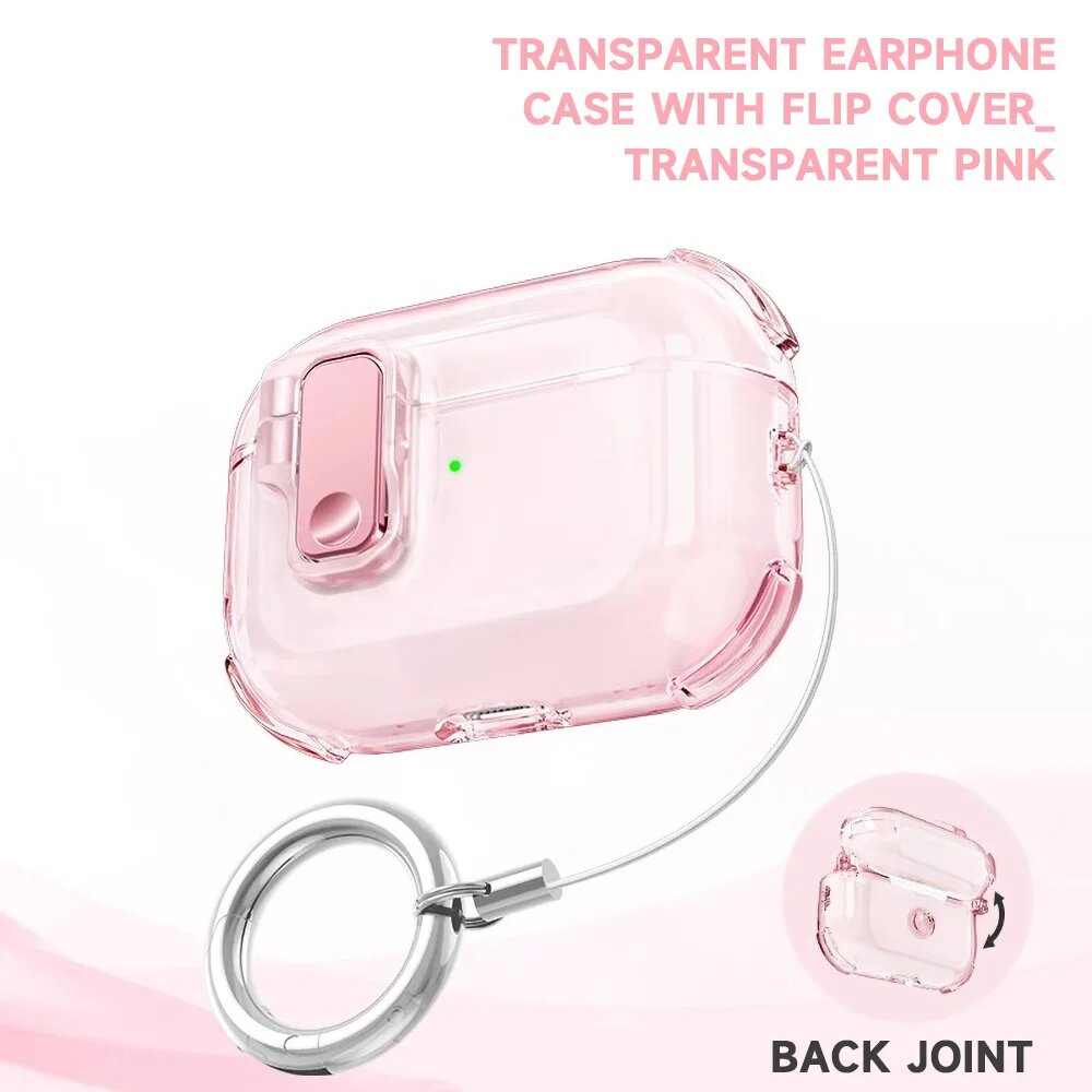 Прозрачный противоударный чехол для AirPods 4 For Airpods Pro , Clear Pink