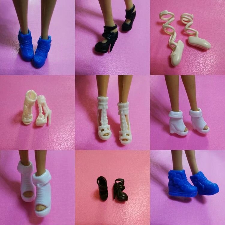 12 пар/лот модной обуви в разных стилях для куклы Барби