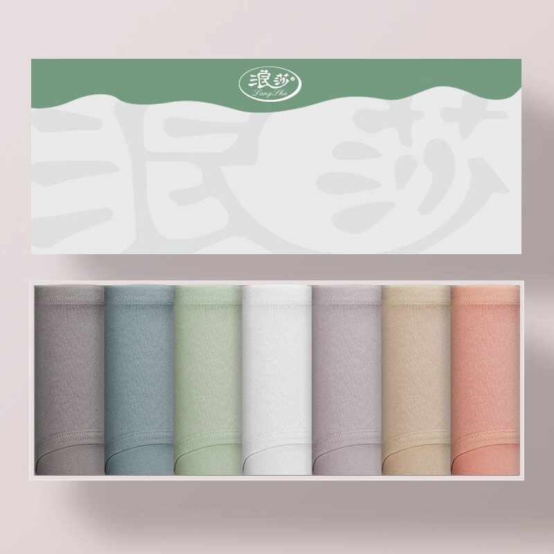 Женское нижнее белье Langsha из чистого хлопка, бесшовное, дышащее, весна-лето, средняя талия, треугольные трусики для девушек, сексуальные женские шорты