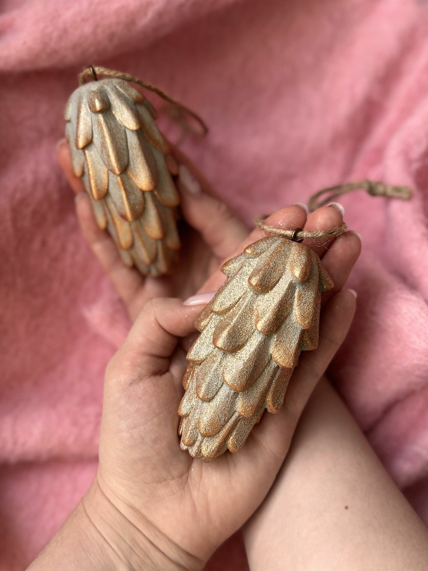 Елочные игрушки Шишки, 2 шт, интерьерные подвески
