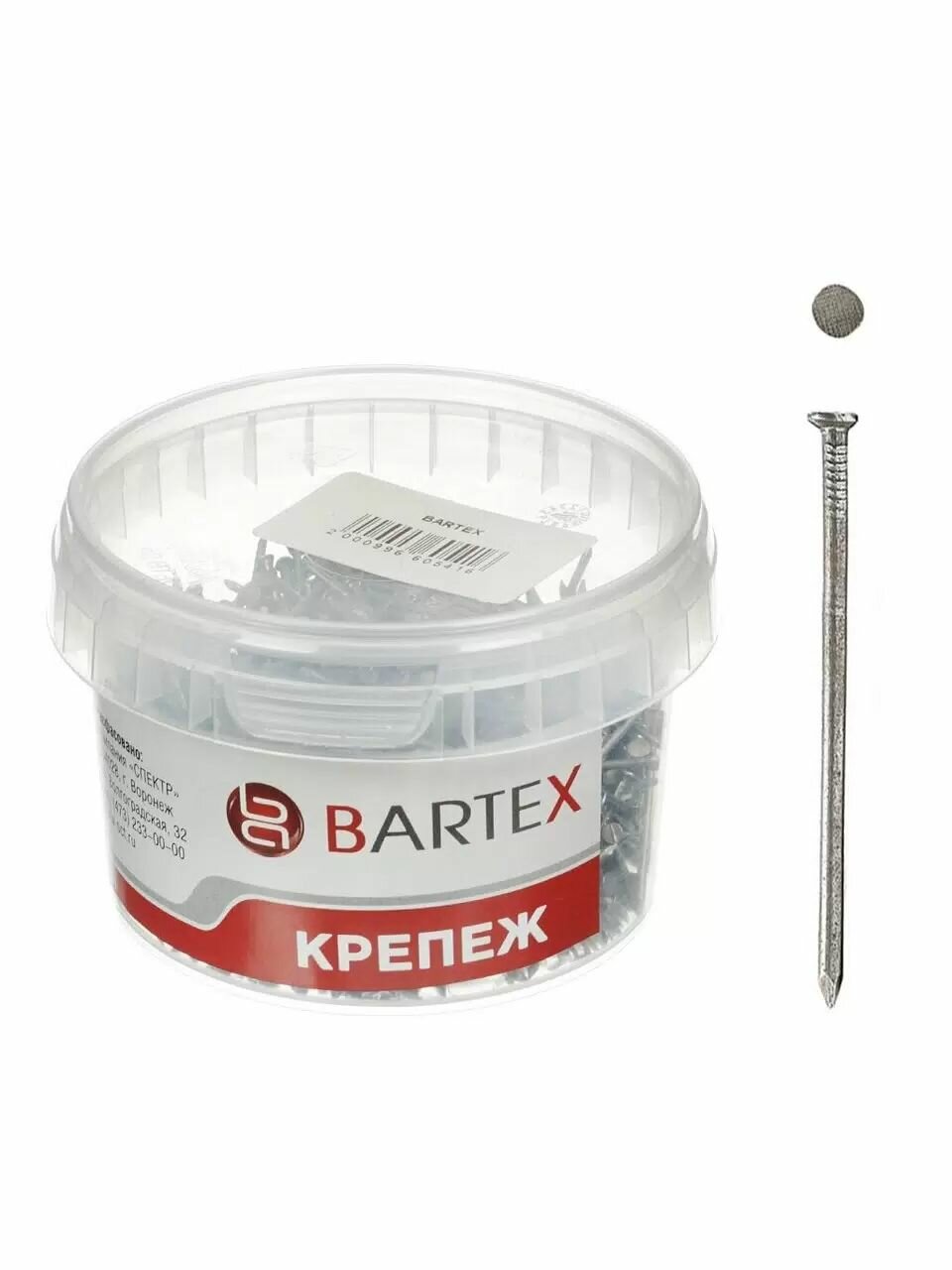 Набор гвоздей Bartex строительные, диаметр 1.4х40 мм, 0.3 кг, в банке