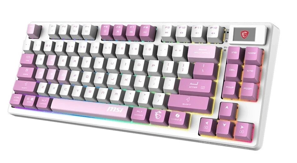 Клавиатура проводная + беспроводная MSI FORGE GK600 TKL WIRELESS VIOLET