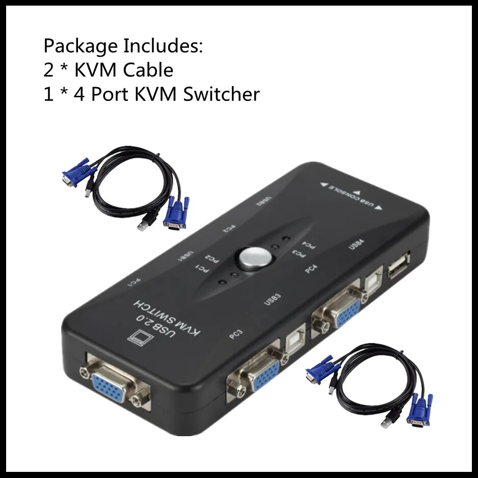 GRWIBEOU 4-портовый KVM-переключатель USB 2.0 VGA Product C