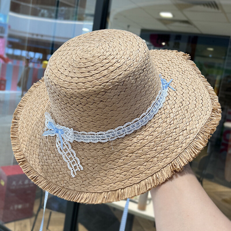 DIY Соломенная Потрепанная Широкий Козырьек Пляж