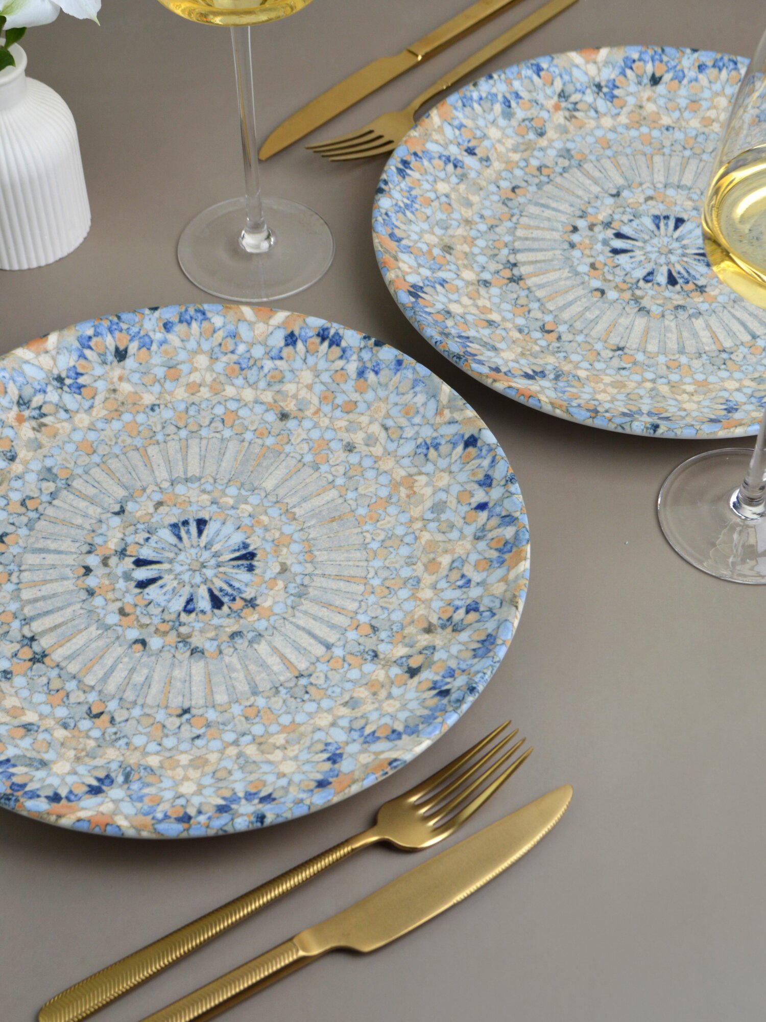 Набор тарелок столовых диаметр 27см, 2 шт, Bonna Mosaic, фарфор