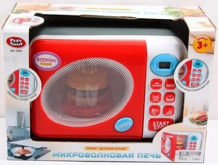 Игрушка Микроволновая печь на батарейках(свет, звук) белая в коробке