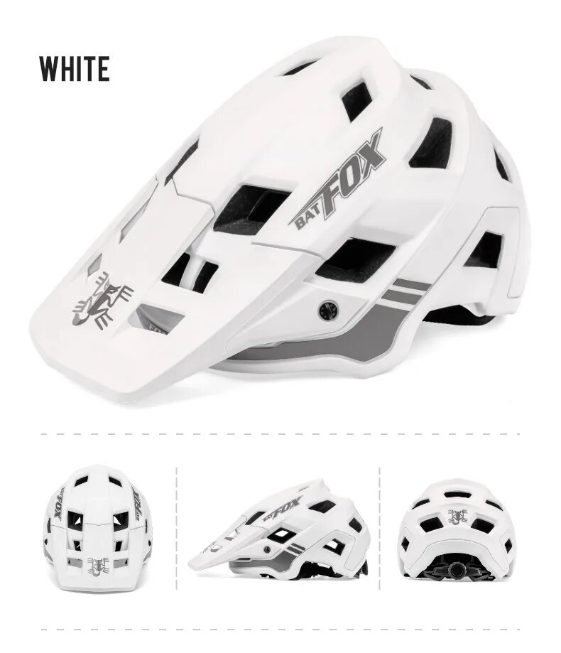 BATFOX LA303-1 MTB DH Велосипедный шлем Белый, XL 60-62cm, White