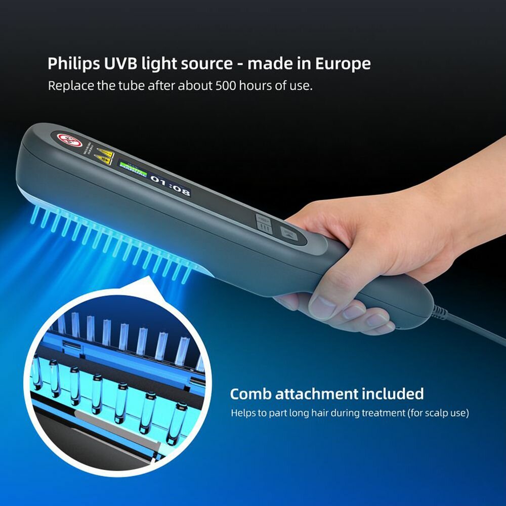 UVB 311 нм фототерапевтический прибор для дома с лампой Philips, 60 см, автоматический таймер, портативный