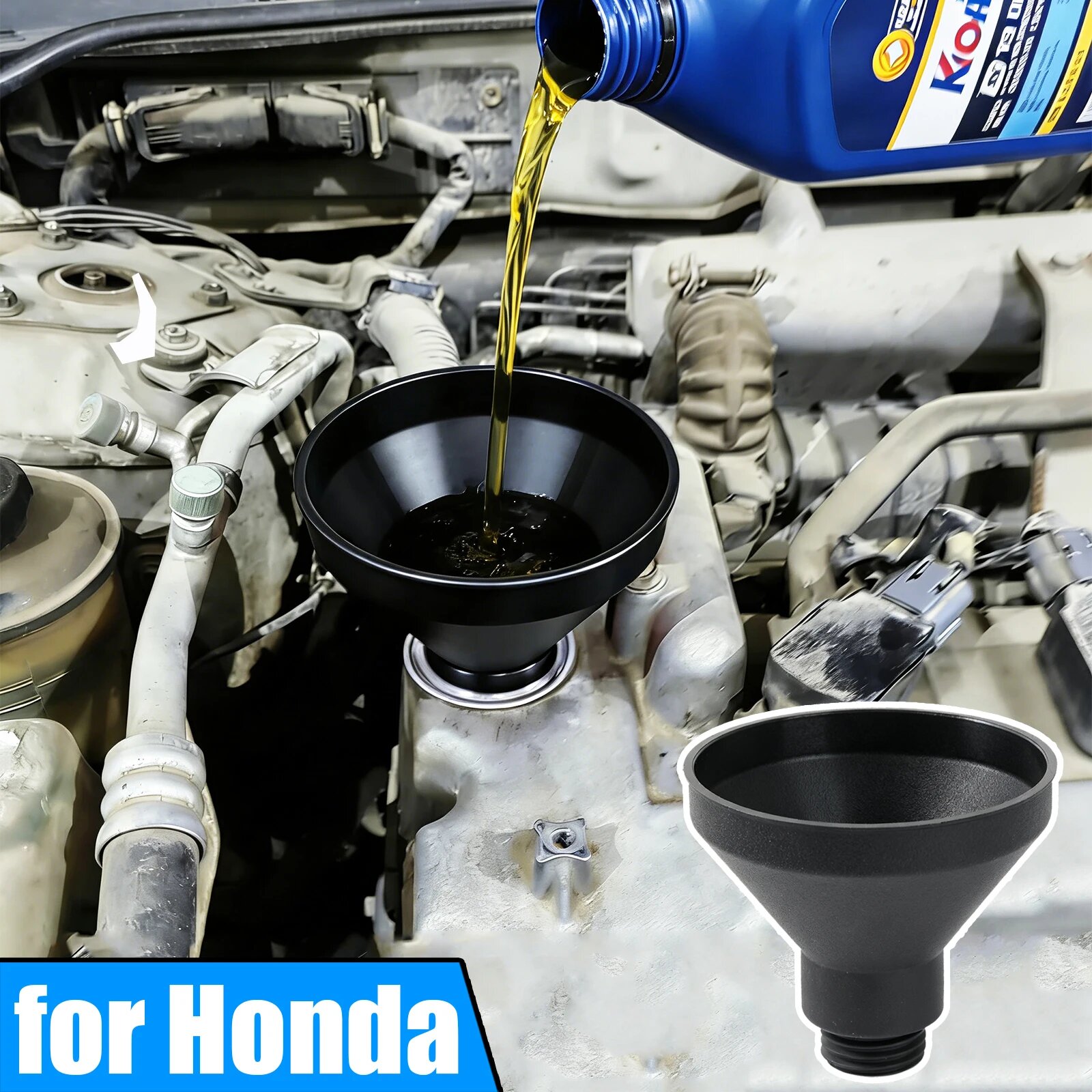 Резьбовая воронка для заливки моторного масла в автомобили Honda Civic, CR-V, Accord, Fit, Jade, City, Inspire, Stepwgn, предотвращающая проливание масла при замене.