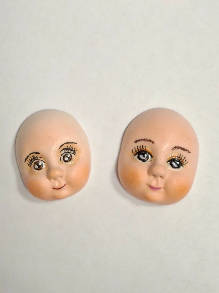 Набор лиц - 2 шт, для ватной игрушки