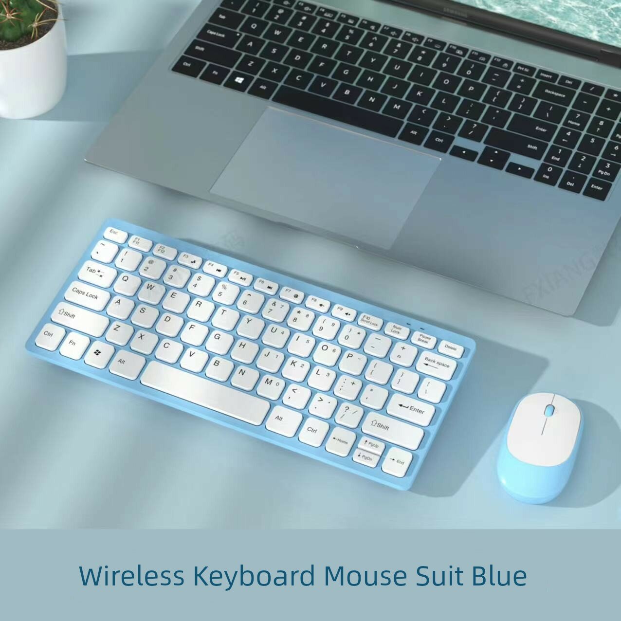 Беспроводной комплект клавиатуры и мыши, тонкая и легкая мини-клавиатура, для настольного компьютера, ноутбука,