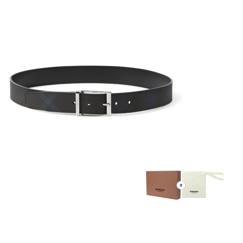 Burberry Полиуретан Полиэстер Волокно Хлопок Кожаные ремни Мужской Темно-синий Ширина корпуса 3,5 см 90