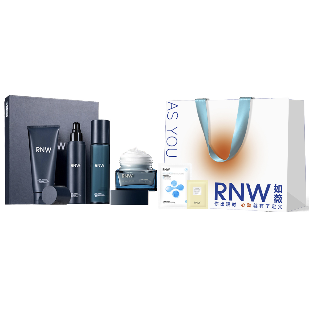 Набор для ухода за кожей мужской RNW DER.HOMME, Men's 3-Piece Set+Facial Cream+1-Piece Facial Mask+Shampoo Samples+Sunset Shopping Bag