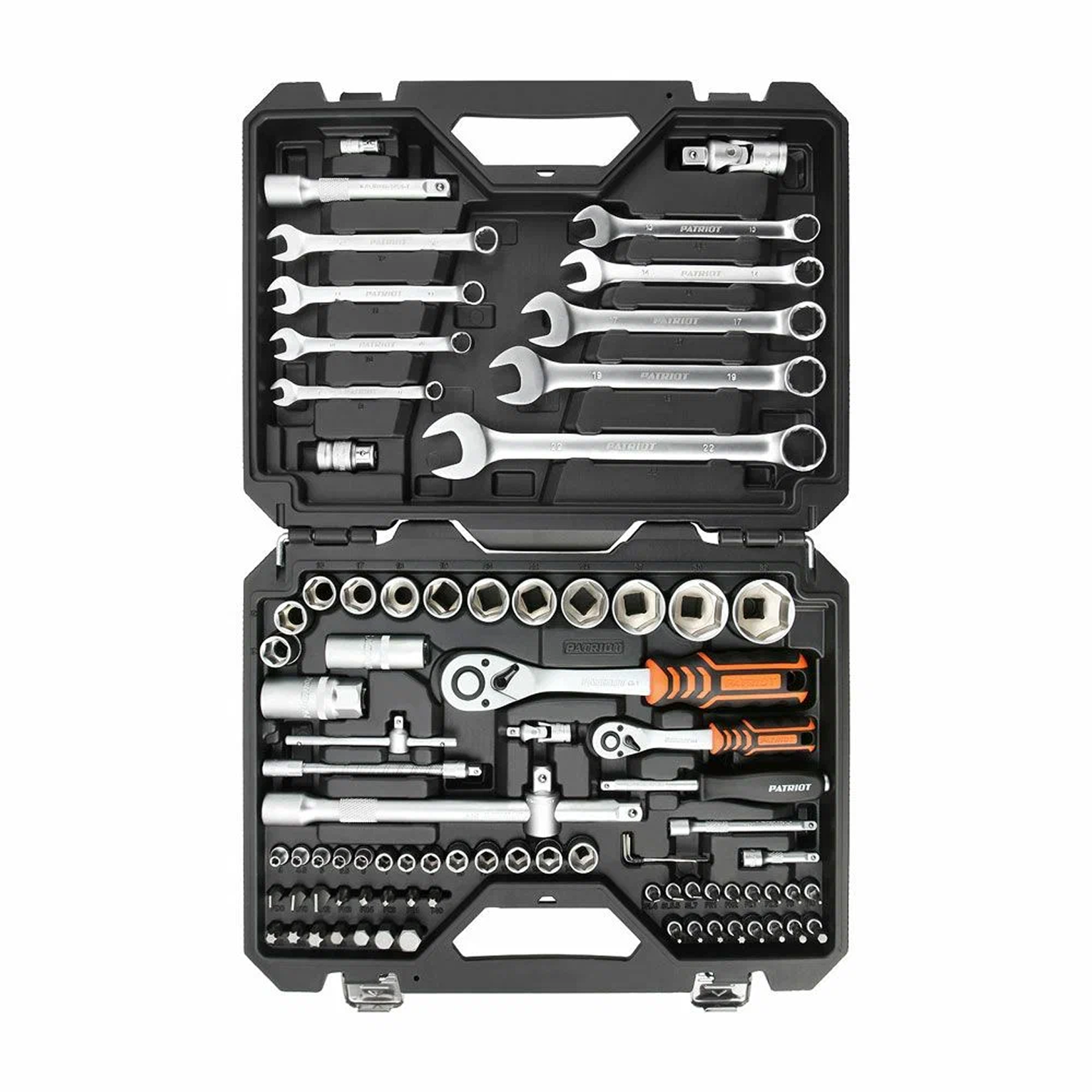 Набор автоинструмента PATRIOT SSP-82 "Гефест", 1/2+1/4 (82 пр.), Cr-V