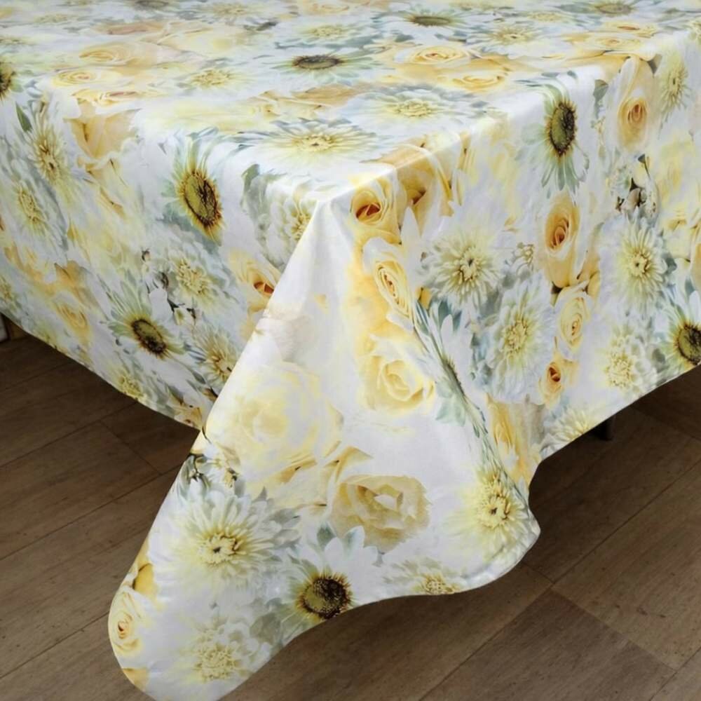 Клеенка AVELIA 140см х 20м, 100% ПВХ на нетканой основе, цветочный принт, рулон