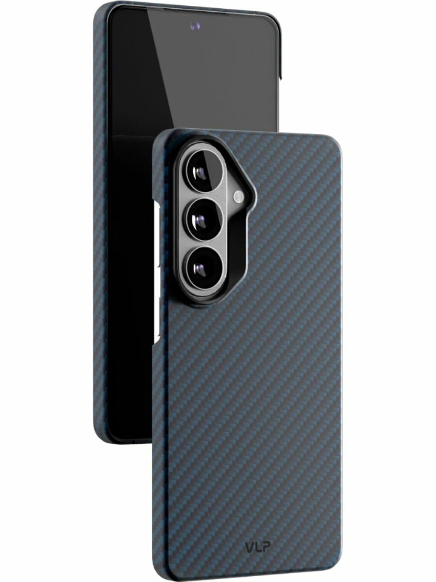 Чехол-накладка VLP Kevlar Case with MagSafe для смартфона Samsung Galaxy S26, синий