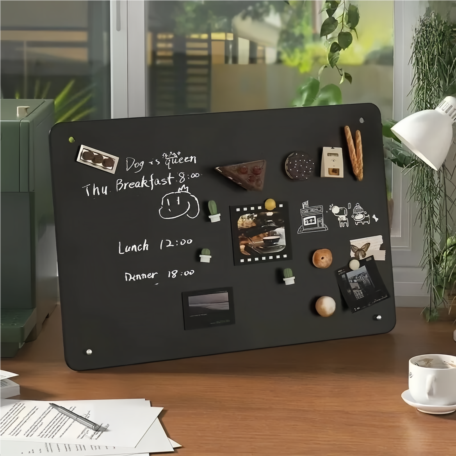 Настольная магнитная доска объявлений, черная, размер 30*29 см