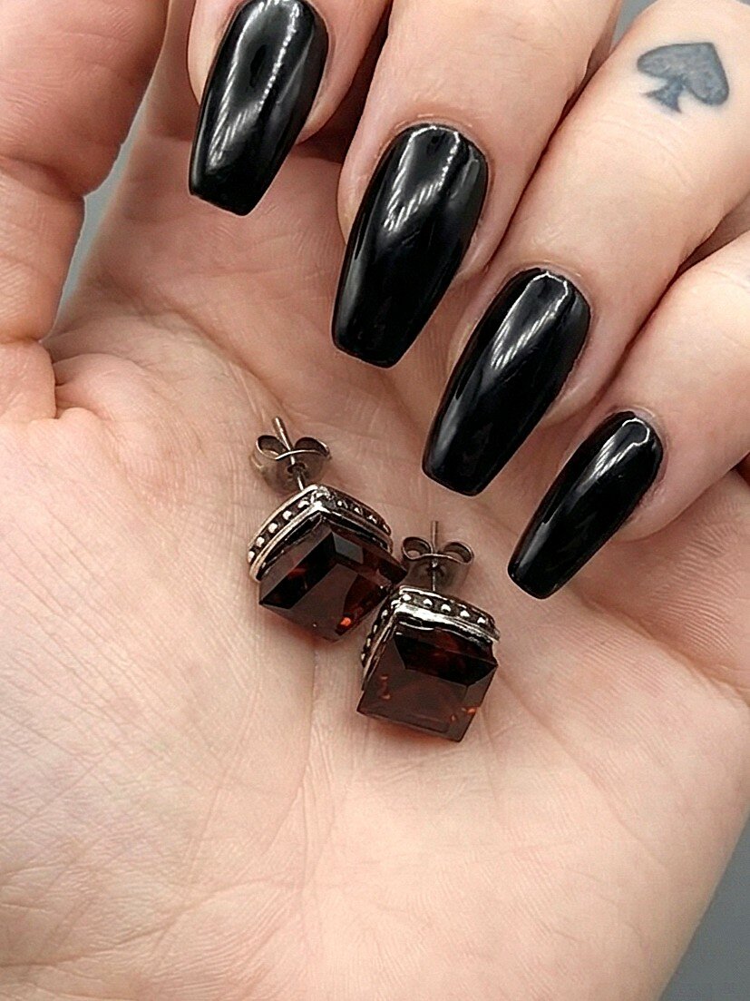 Серьги пусеты, фианит, искусственный камень