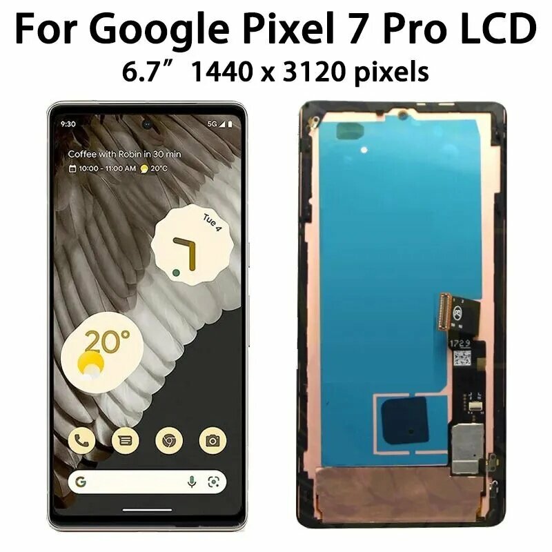 6,7-дюймовый OLED-дисплей для Google Pixel 7 Pro, GP4BC, GE2AE, GFE4J, сенсорный экран, панель управления, комплектующие для сборки, поддержка отпечатков пальцев.