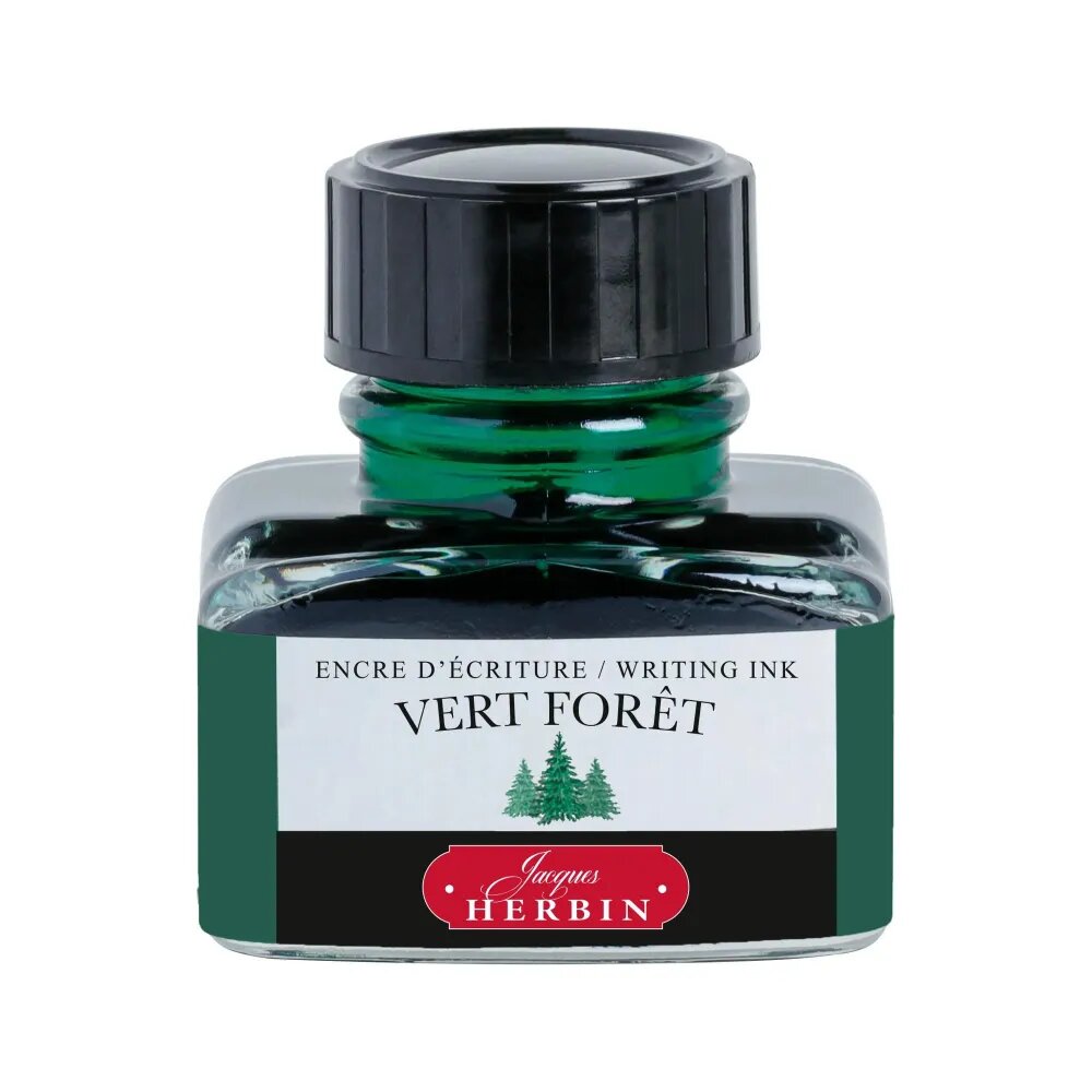 Herbin Vert Foret Зеленые чернила для письма 30 мл (темно-зеленый цвет)