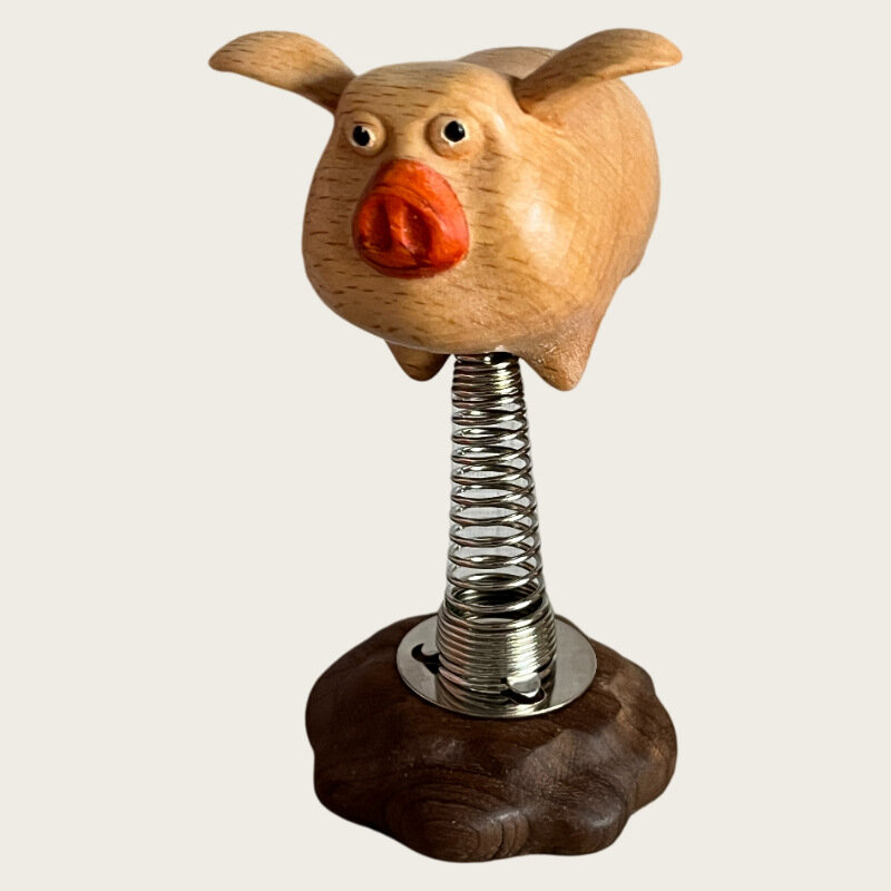 Новый декоративный предмет в китайском стиле из массива клена в виде летающей свиньи Тай И Чжэньжэнь, украшение для рабочего стола в кабинете, трехмерный дизайн, тонкая резьба по массиву дерева.