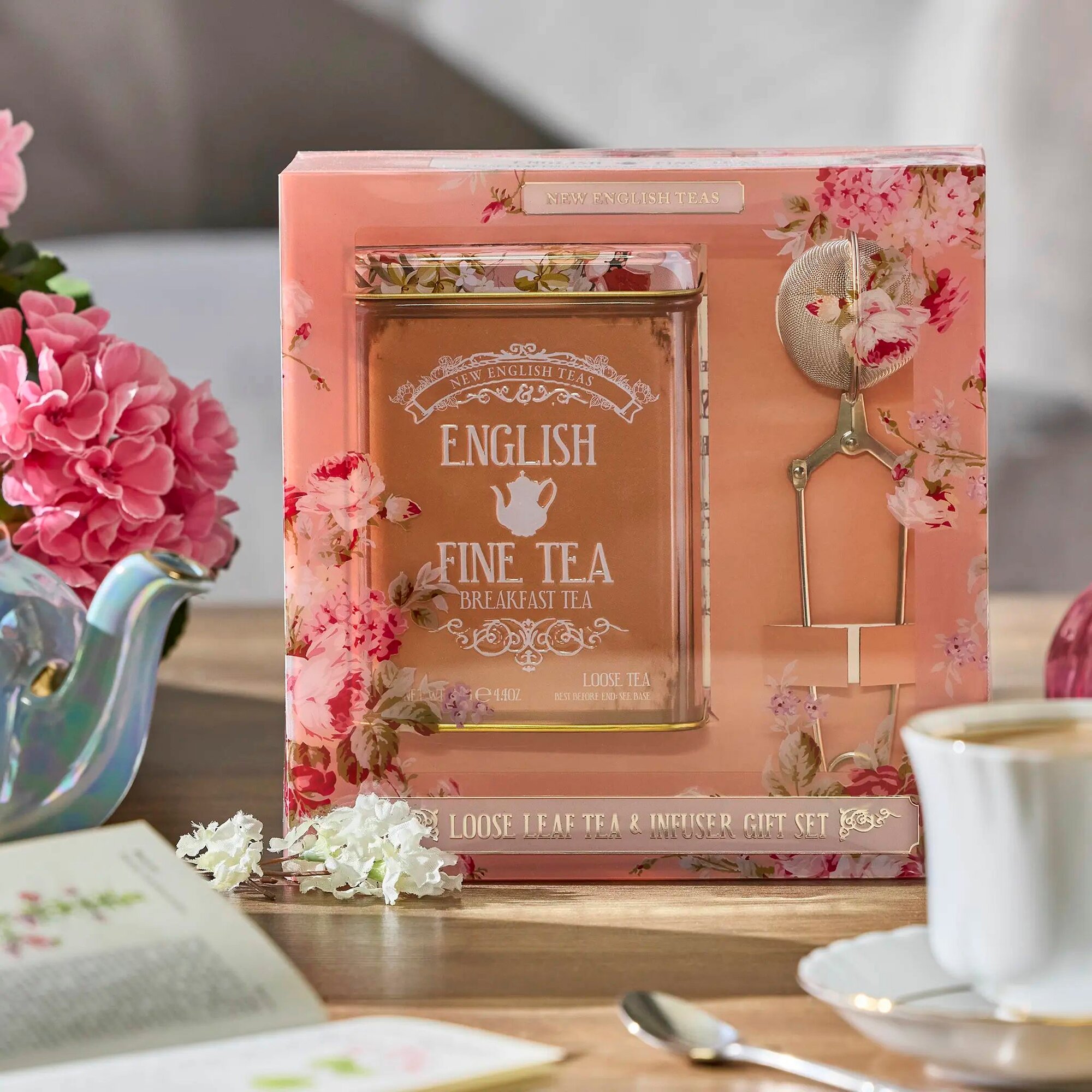 New English Teas Набор с листовым чаем Tea & Infuser Gift Set, English Breakfast, 125г