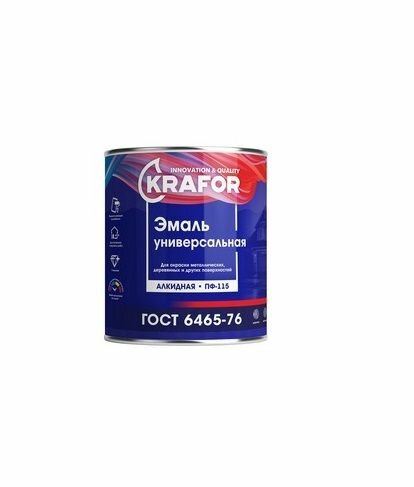 Эмаль Krafor ПФ-115 шоколадная, 6 кг, универсальная, для внутренних и наружных работ 25974