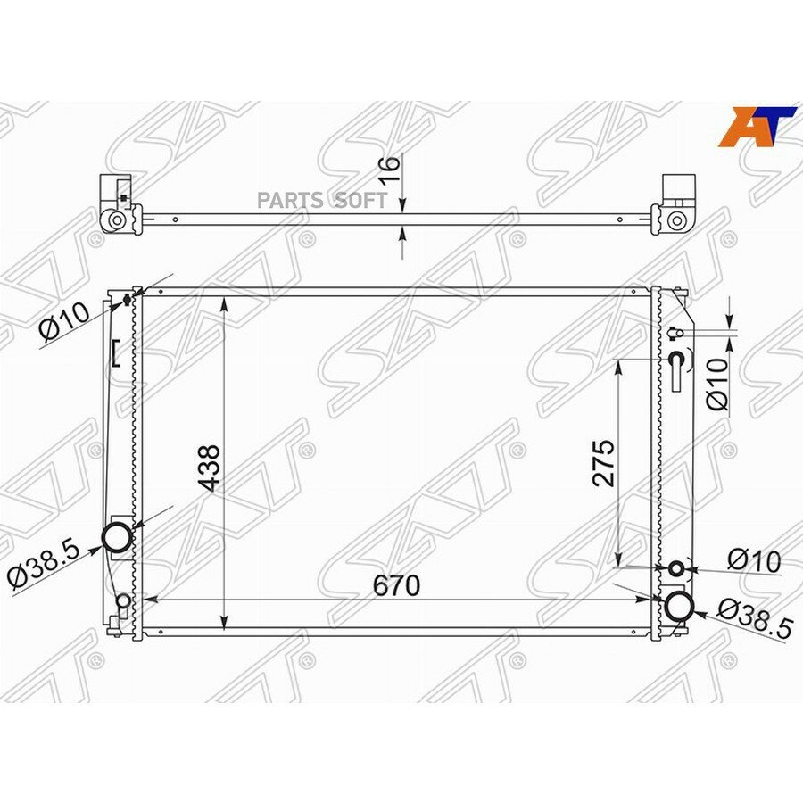 Радиатор Toyota Alphard (H20, H30) 08-23 / Vellfire 08-23 SAT TY0004-GR | цена за 1 шт