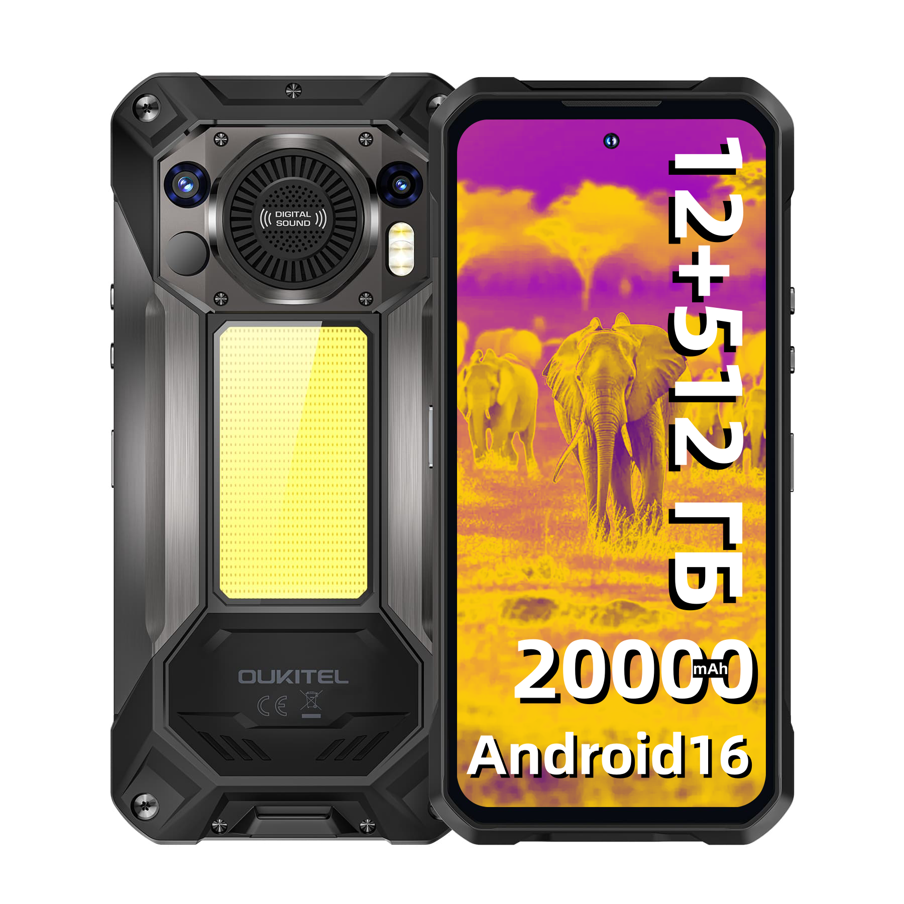 Смартфон OUKITEL WP61 ULTRA 36 ГБ (12+24) + 512 ГБ 20000mAh Черный