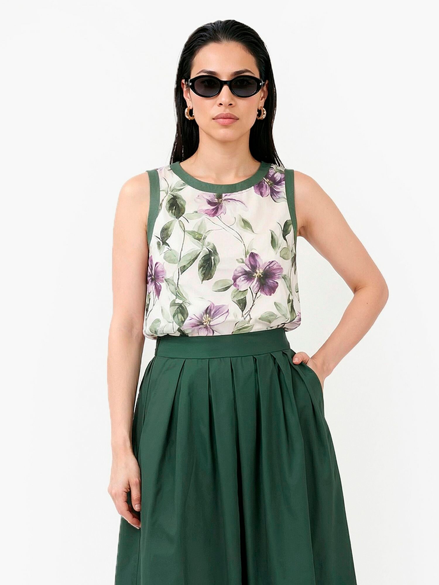 Топ FABRETTI, размер размер 46, зеленый — фото 1