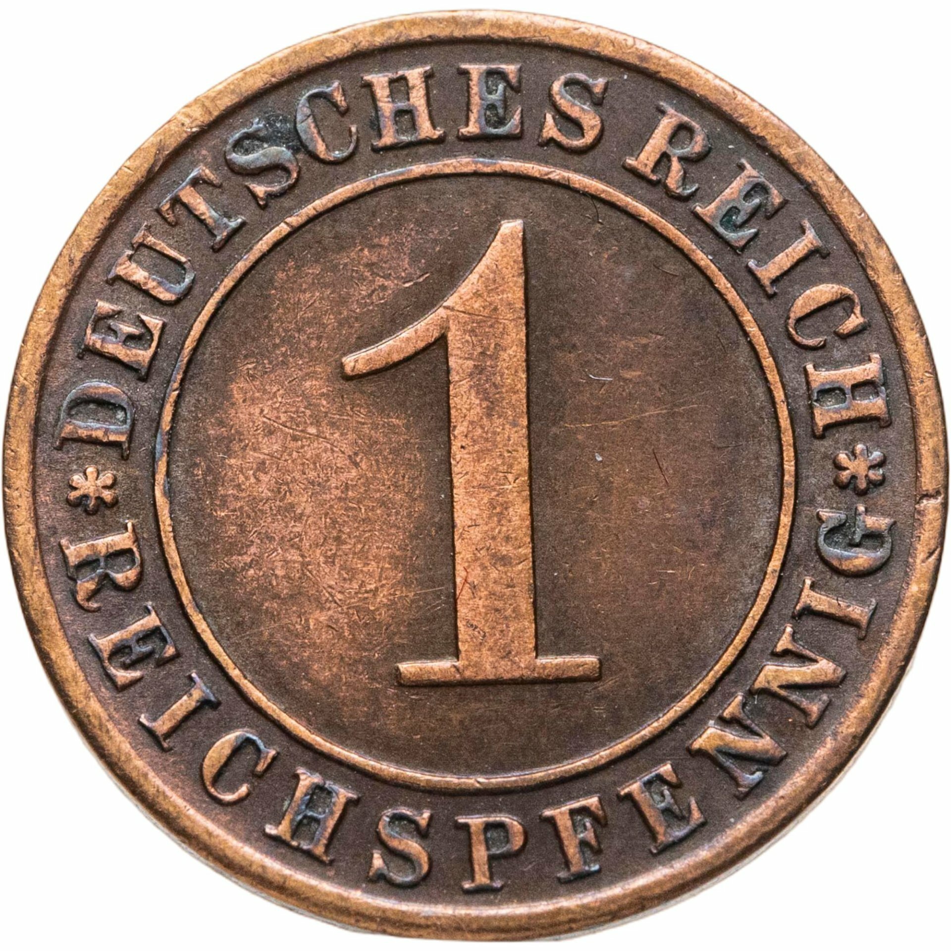 Германия 1 рейхспфенниг (reichspfennig) 1935 D знак монетного двора "D"  — Мюнхен
