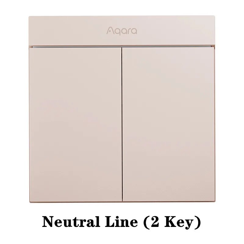 Aqara Wall Switch H1M With Neutral MARS Tech 6 Color Smart Home Light Key Smart Switch Zigbee Multiple Control Modes For Homekit-Роузовый 2-клавишный