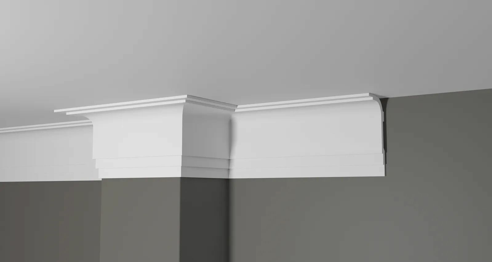 Карниз Decor-Dizayn DD516 Белая Лепнина Д2000хВ120хТ60 / Декор Дизайн