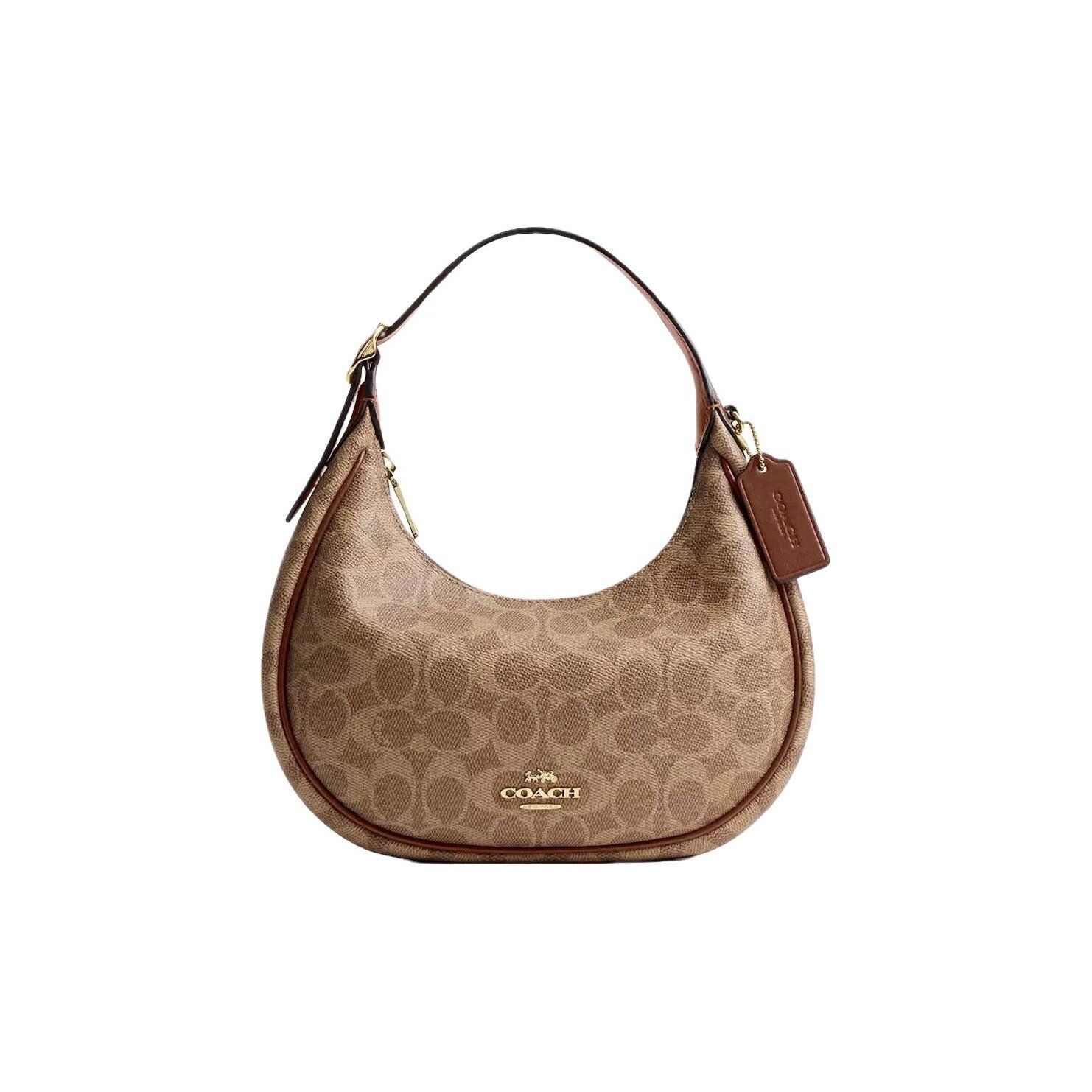 Сумка Coach, фактура тиснение, коричневый — фото 1