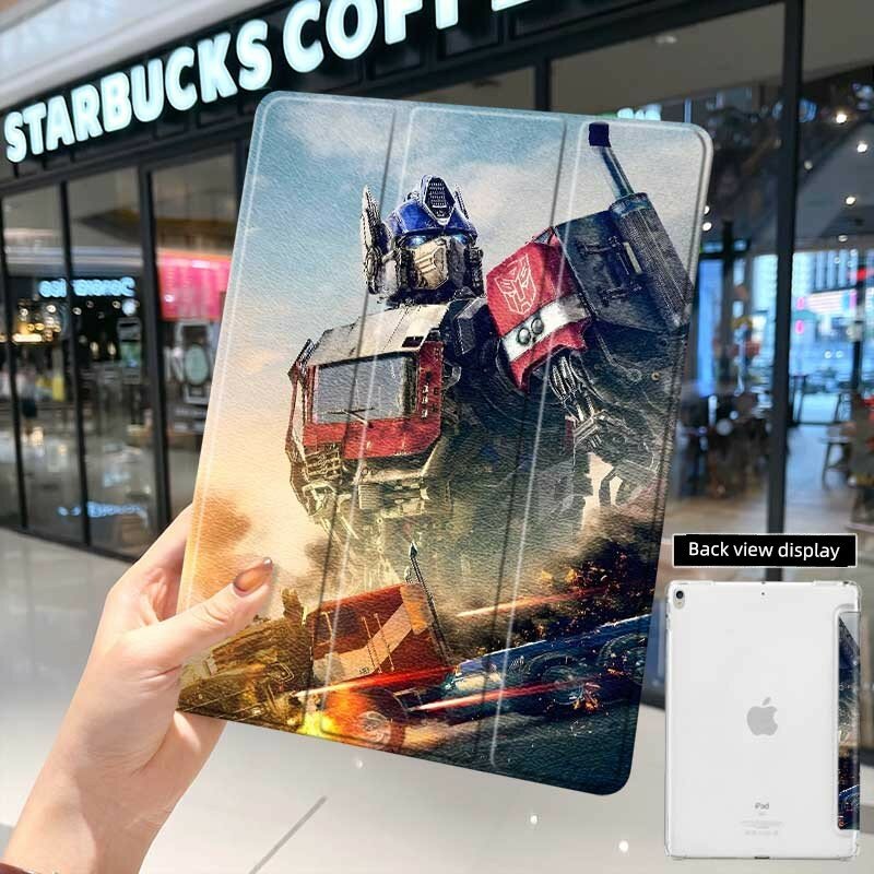 2024 iPad 11 11-дюймовый тройной складной защитный чехол с отсеком для ручки и подставкой, черный