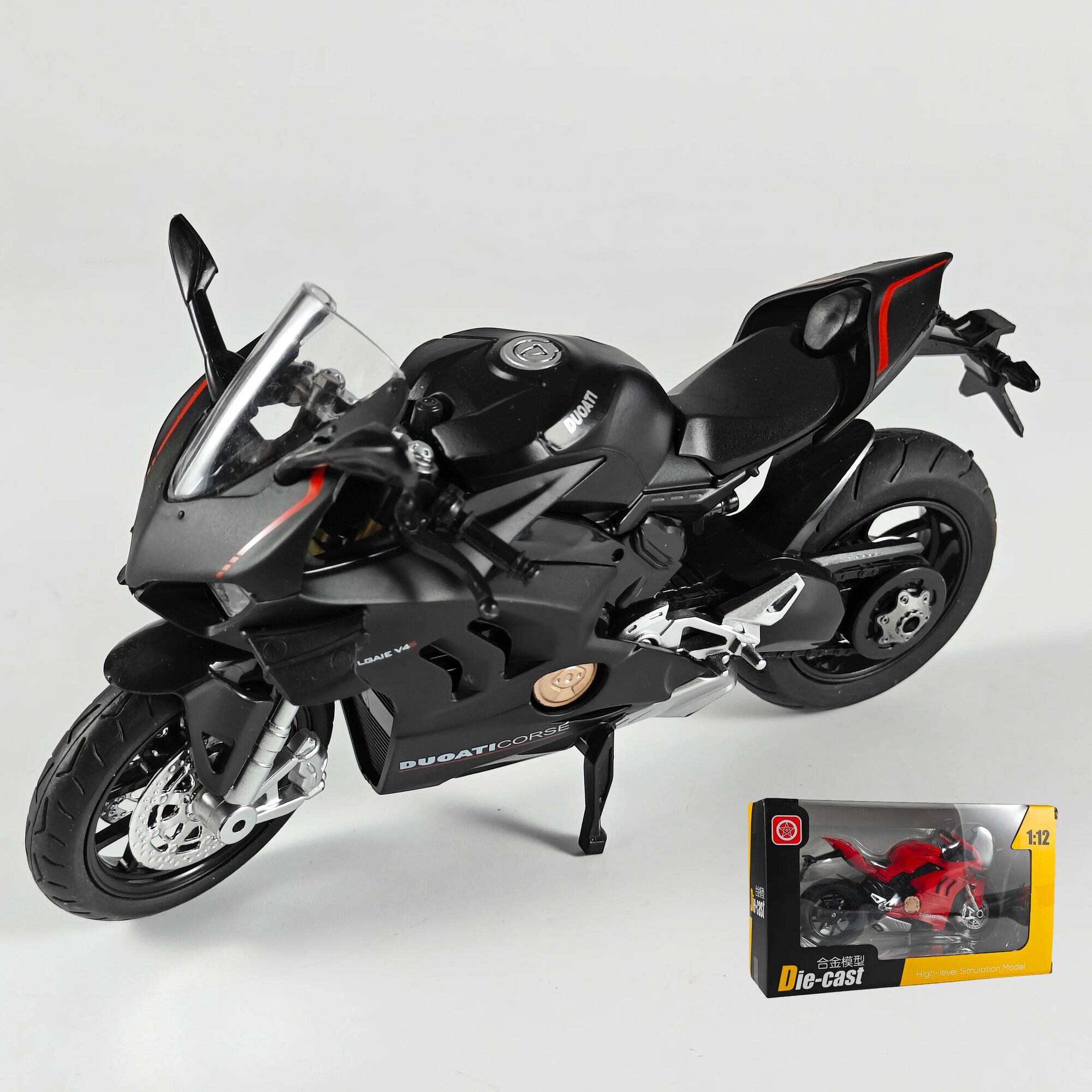 Maisto Ducati V4S 1:12, черный, в коробке