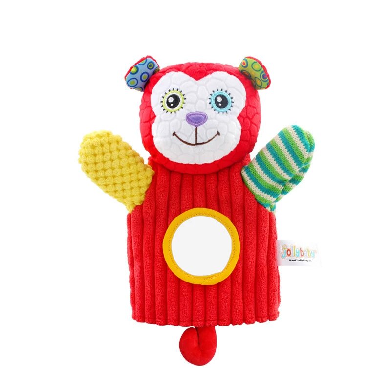 Jollybaby Обезьяна Перчаточная Маска для Младенцев - Мягкий Грызунок Зверька, Успокаивающая Игрушка для Ребенка,