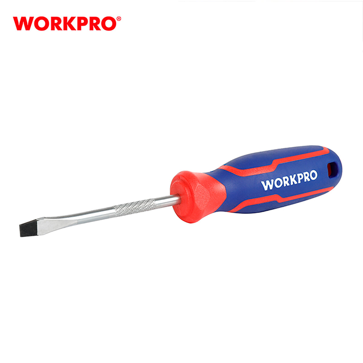 Отвертка шлицевая магнитная "Workpro", SL4 x 100 мм, двухкомпонентная рукоядка