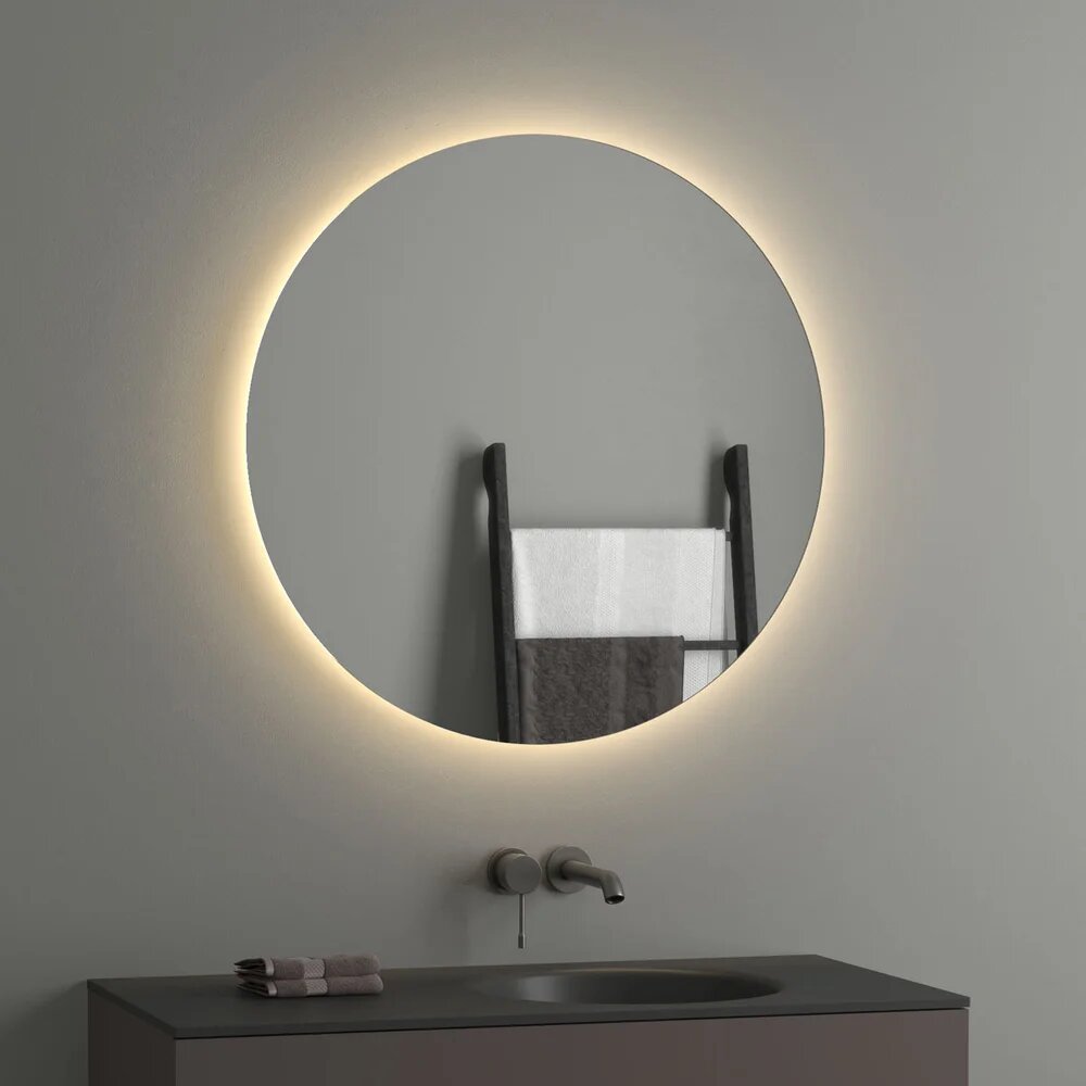 Зеркало круглое Evoform Ledshine BY 2555 80x80 со светодиодной подсветкой, 80 см, в современном стиле, зеркало настенное в ванную