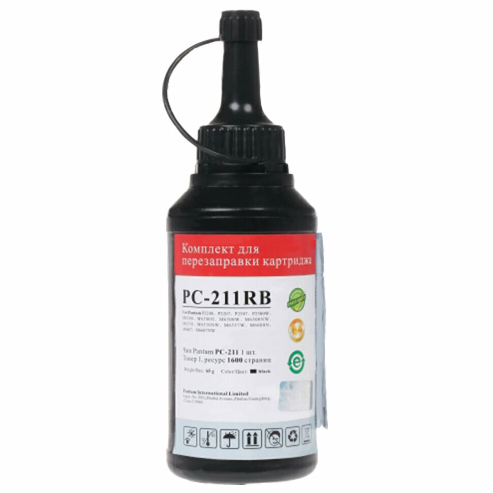 Заправочный комплект PANTUM (PC-211PRB) P2200/P2207/P2500W/M6500/M6607, ресурс 1600 стр. + чип, оригинальный, 362366