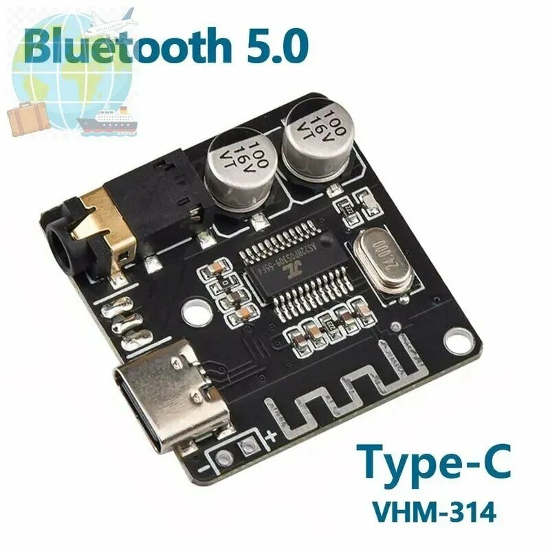 Bluetooth 5.0 MP3 декодирование платы аудиоприемник модуль интерфейс Type-C стерео выход vhm-314 (1 шт.)
