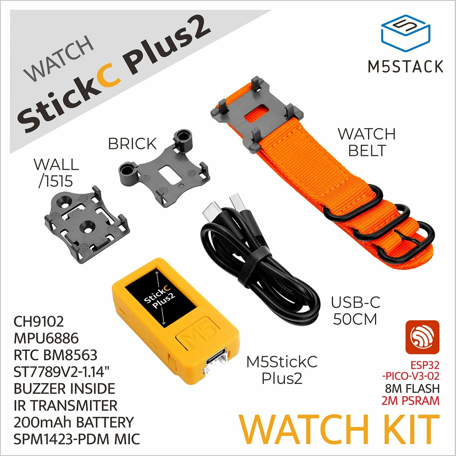 M5Stack M5StickC PLUS-PLUS2 мини-комплект для разработки IoT — фото 1