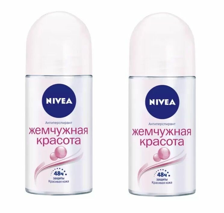 Nivea Дезодорант ролл женский Жемчужная красота 50 мл, 2 шт
