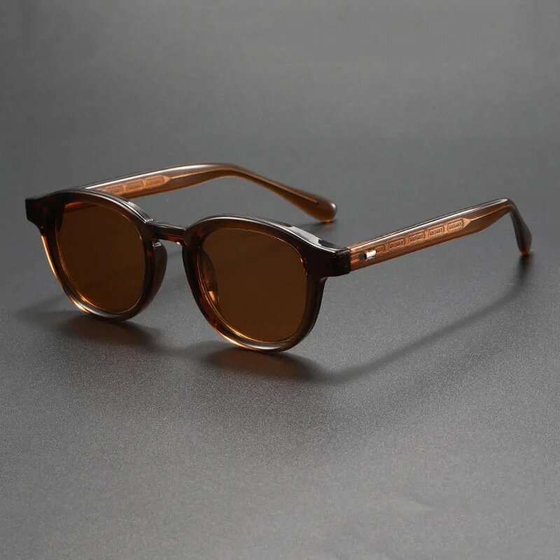 FELRES Винтажные солнцезащитные очки для близорукости TR90 Brown Tea, Myopia-2.00