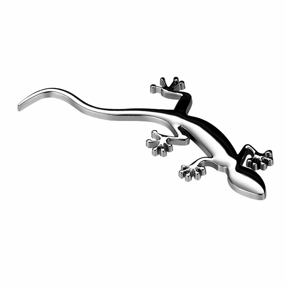 3D-эмблема-наклейка Gecko Lizard Quattero Из Металла Для Авто И Мотоциклов, Аксессуары Silver Left