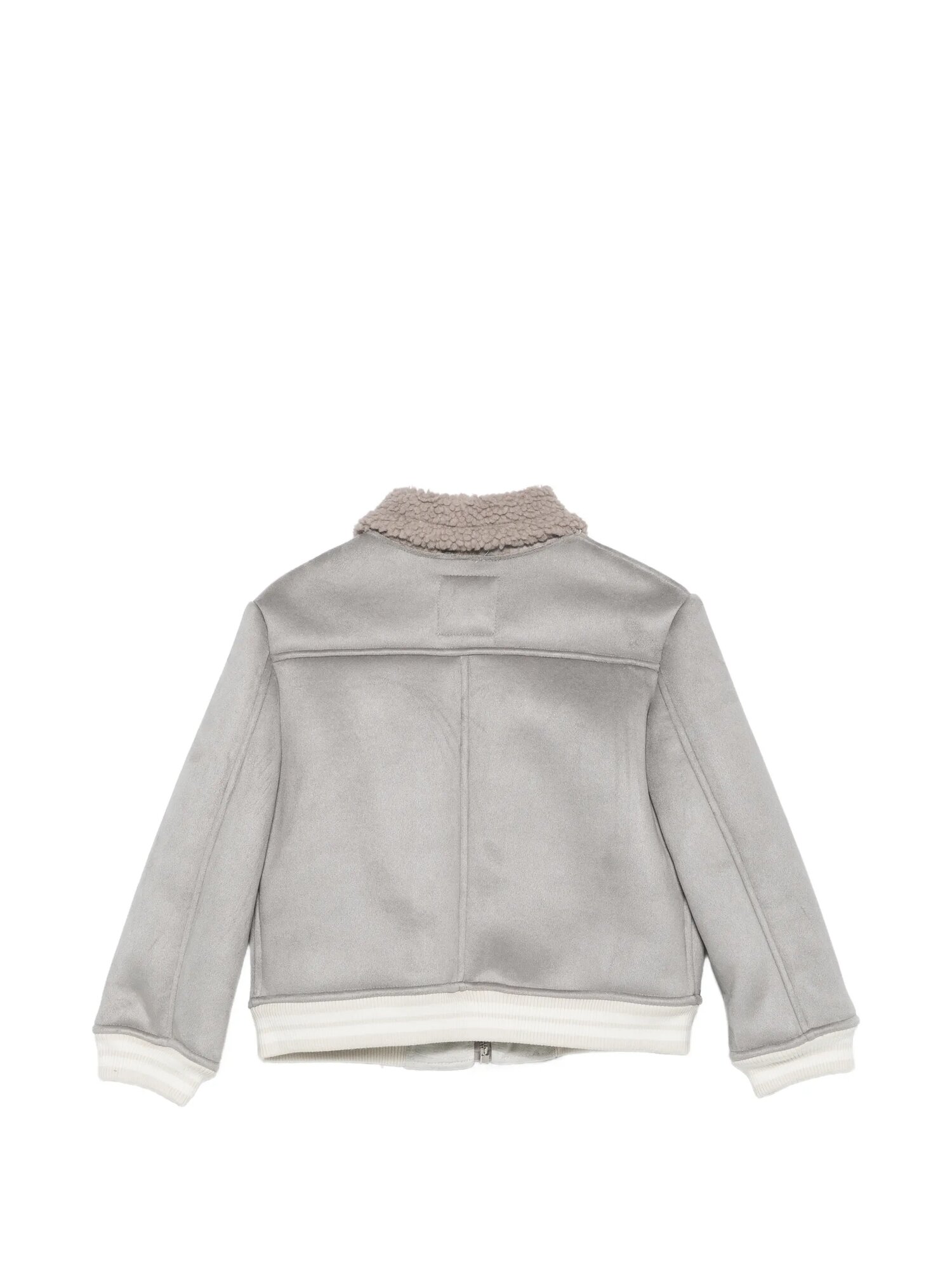 Куртка Eleventy Shearling-collar zip-up jacket, размер 16 лет, серый/синий/голубой — фото 1