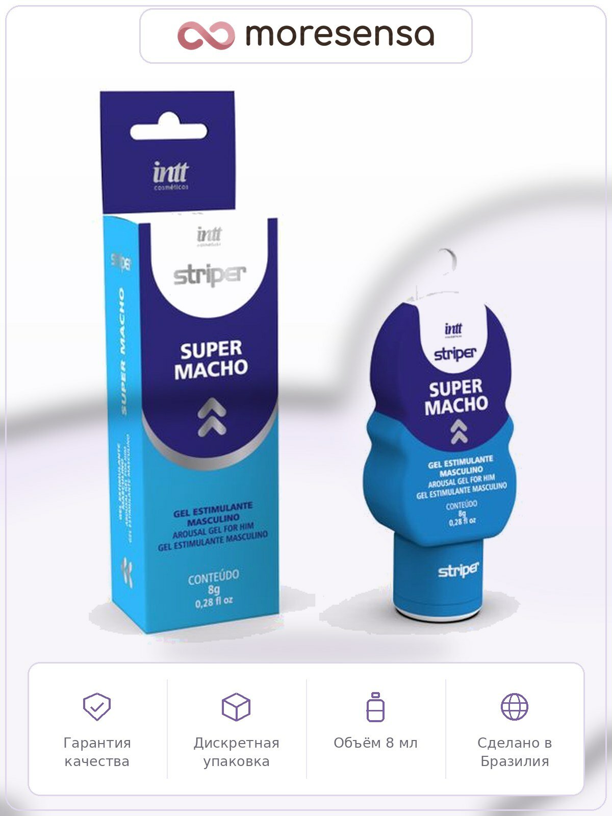 Массажный гель SUPER MACHO, Intt Cosmeticos, ароматизированный
