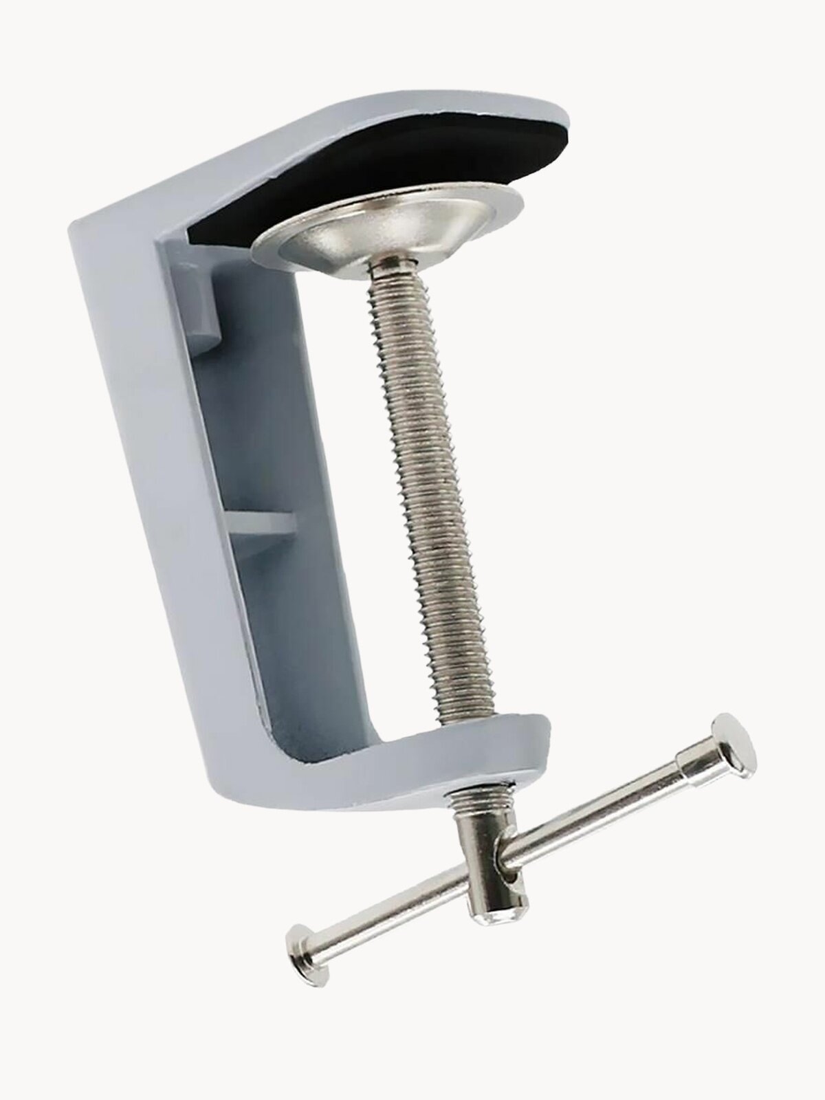 Струбцина металлическая, белая для крепления пантографа, лампы, лупы 1шт