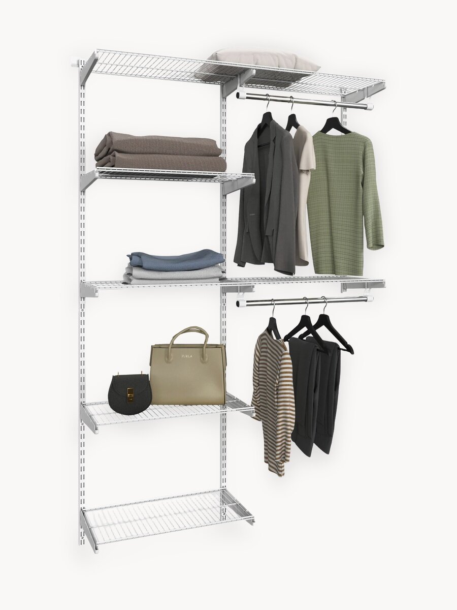 Гардеробная система хранения белая, 94х35х192см